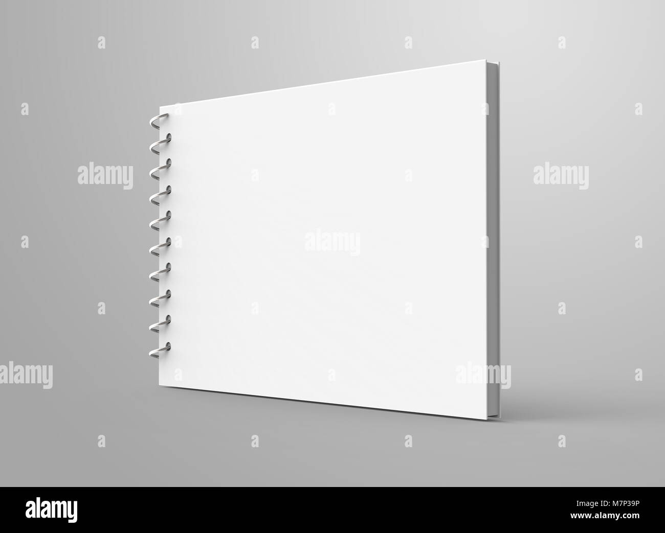Blank notepad mockup, 3d render stand spiral notebook with empty space ...