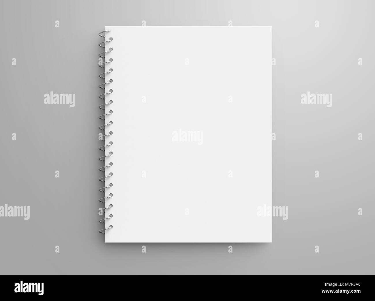 Blank notepad mockup, 3d render spiral notebook with empty space for ...