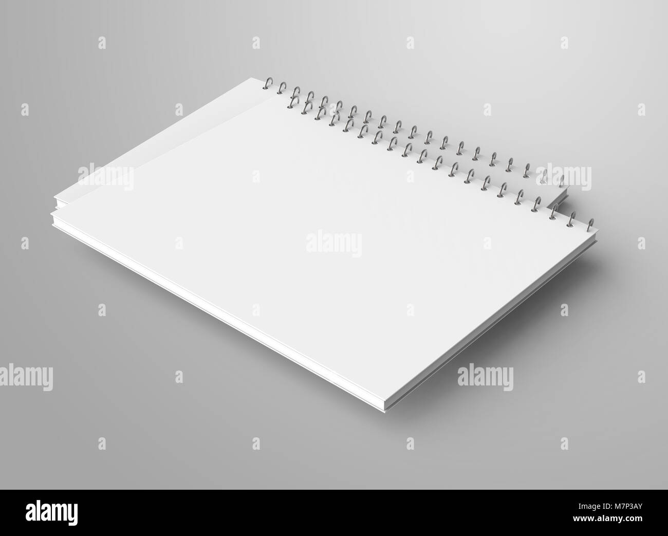 Blank notepad mockup, 3d render spiral notebooks set with empty space ...