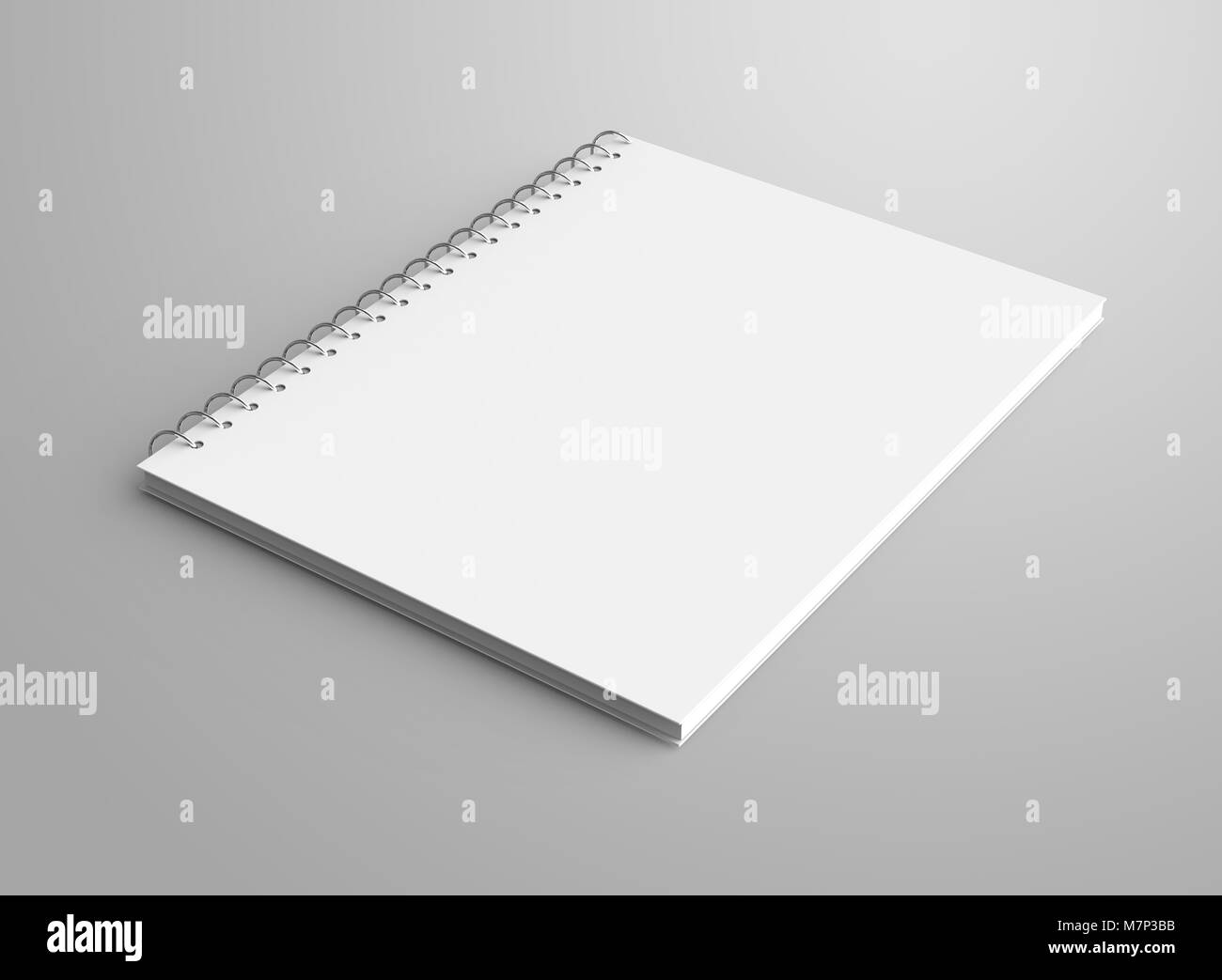 Blank notepad mockup, 3d render spiral notebook with empty space for ...