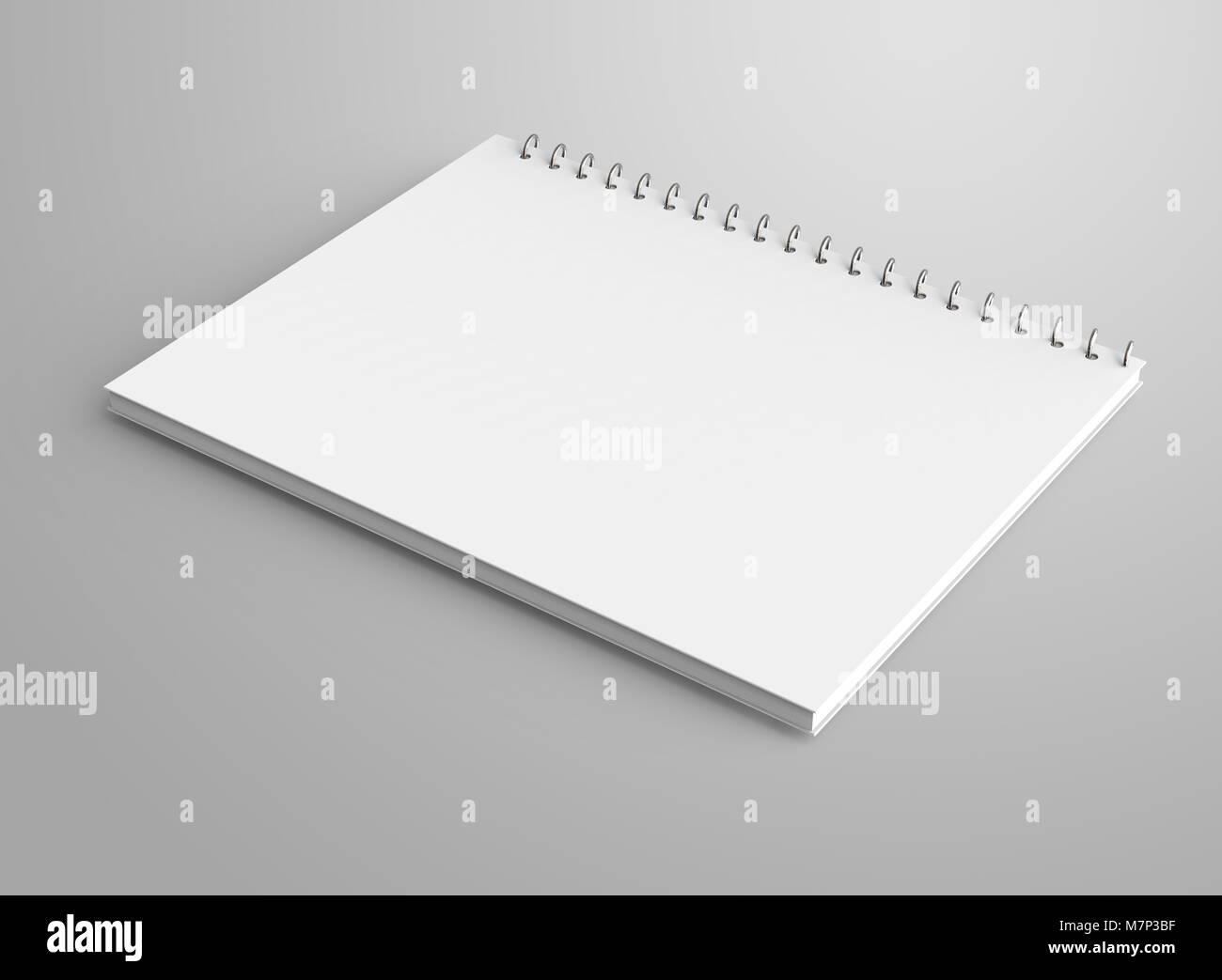 Blank notepad mockup, 3d render spiral notebook with empty space for ...