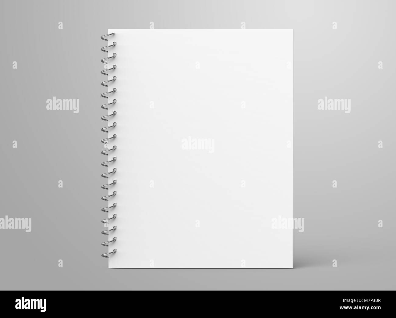 Blank notepad mockup, 3d render stand spiral notebook with empty space ...