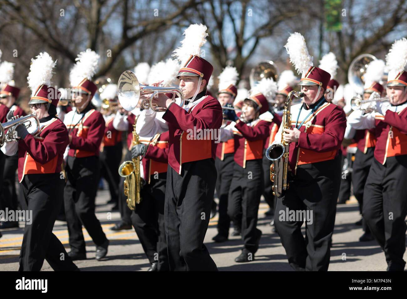 Chicago, Illinois, USA - March 11, 2018, The South Side Irish Parade is ...