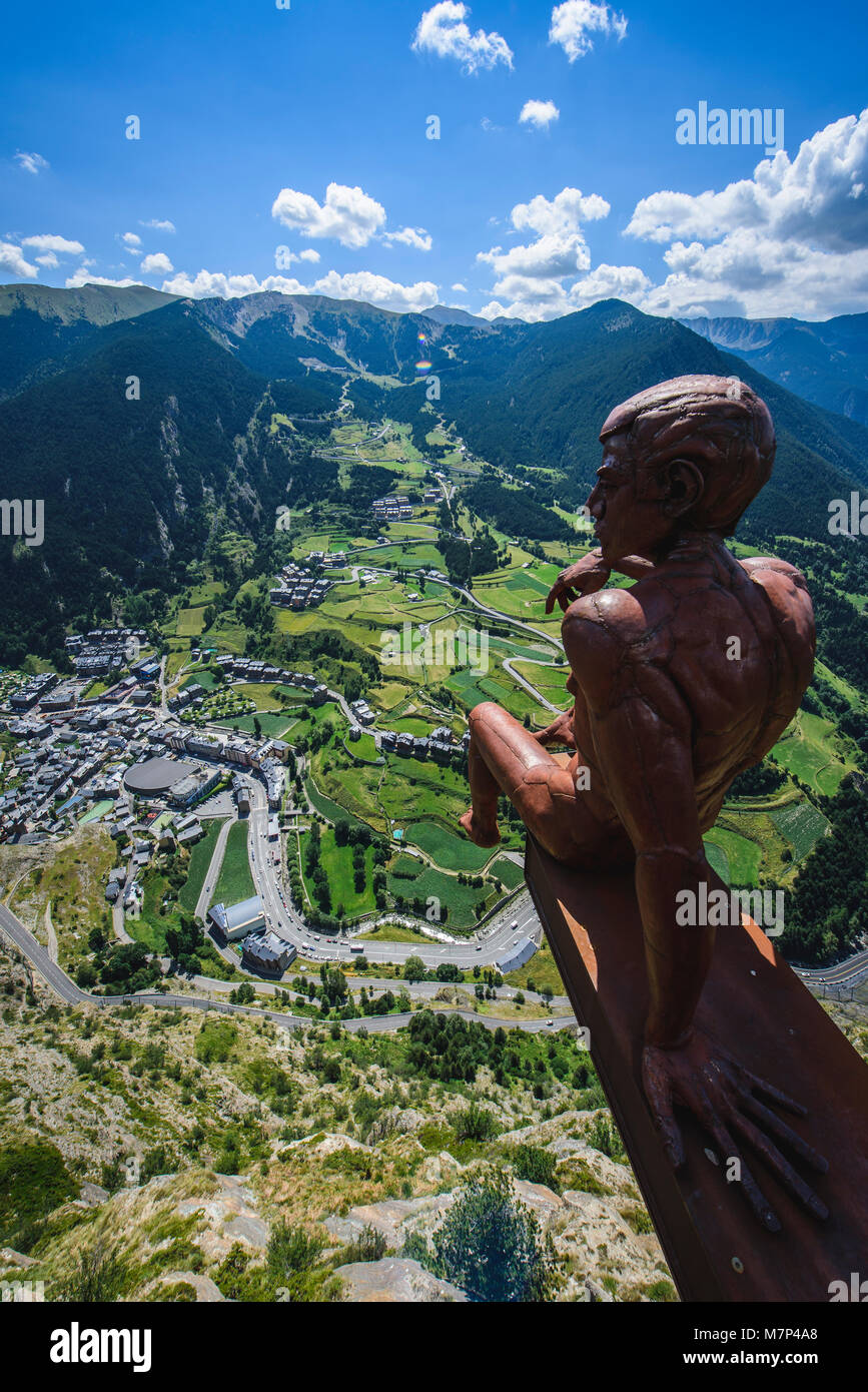 View of the Pyrenees Mountains from the Mirador Roc del Quer viewpoint ...