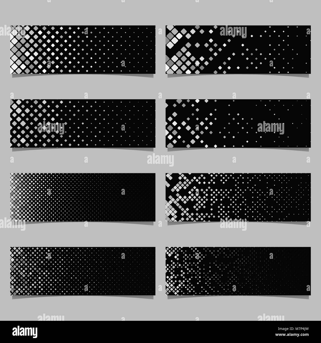 Geometrical square mosaic pattern banner template background set Stock Vector Image & Art - Alamy