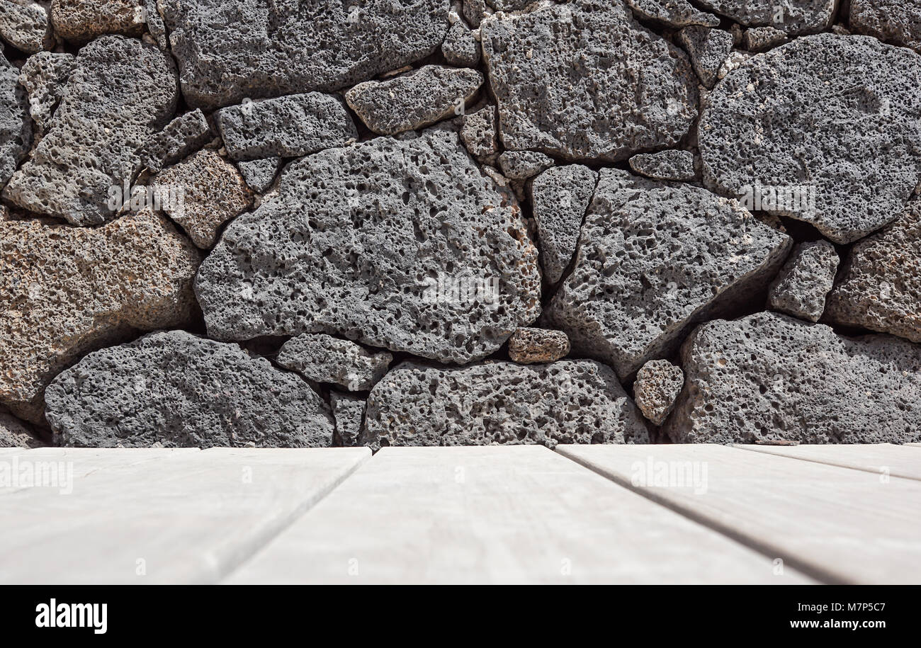 stone brick wall and gray floor Stock Photo - Alamy