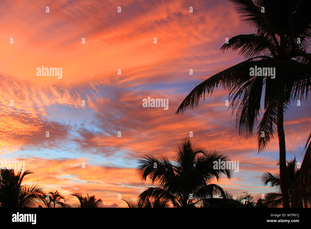 Beautiful sunset sky at summer evening. Dominican Republic Stock Photo ...