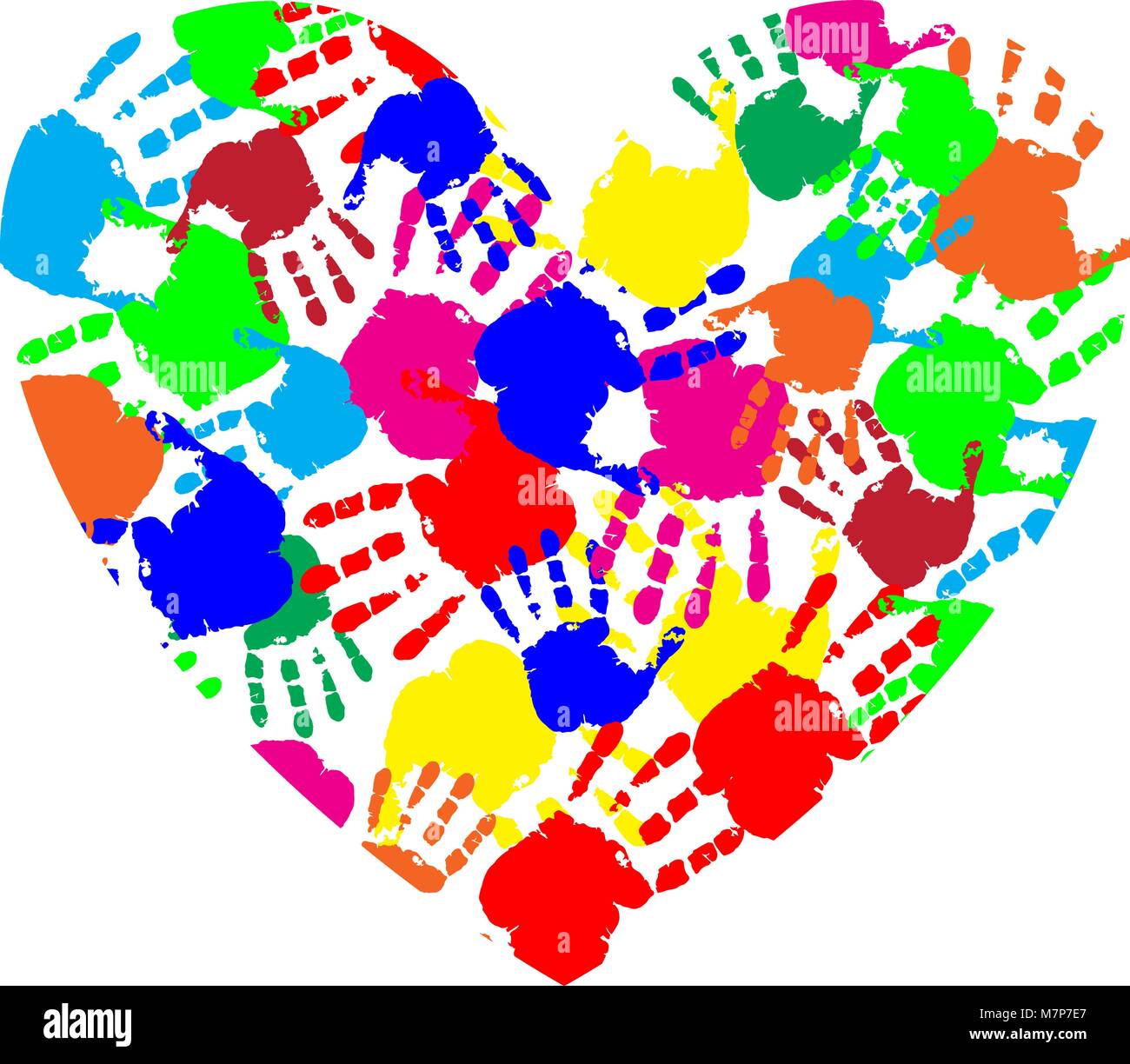 Hand prints children heart hi-res stock photography and images - Alamy