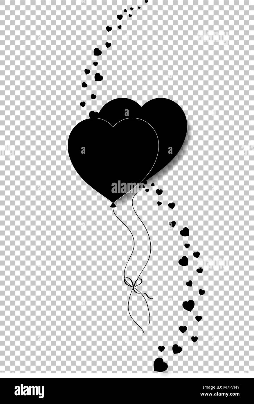 Heart wave on black background Black and White Stock Photos & Images ...