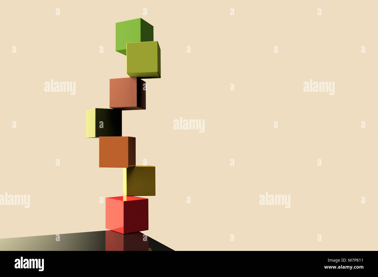 Color cubes representing the concept of equilibrium Stock Photo - Alamy