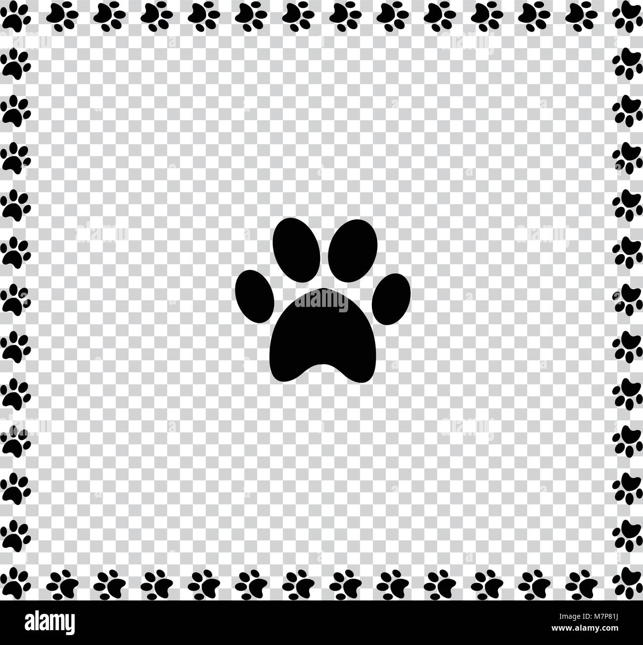 Dog Paw Prints Border