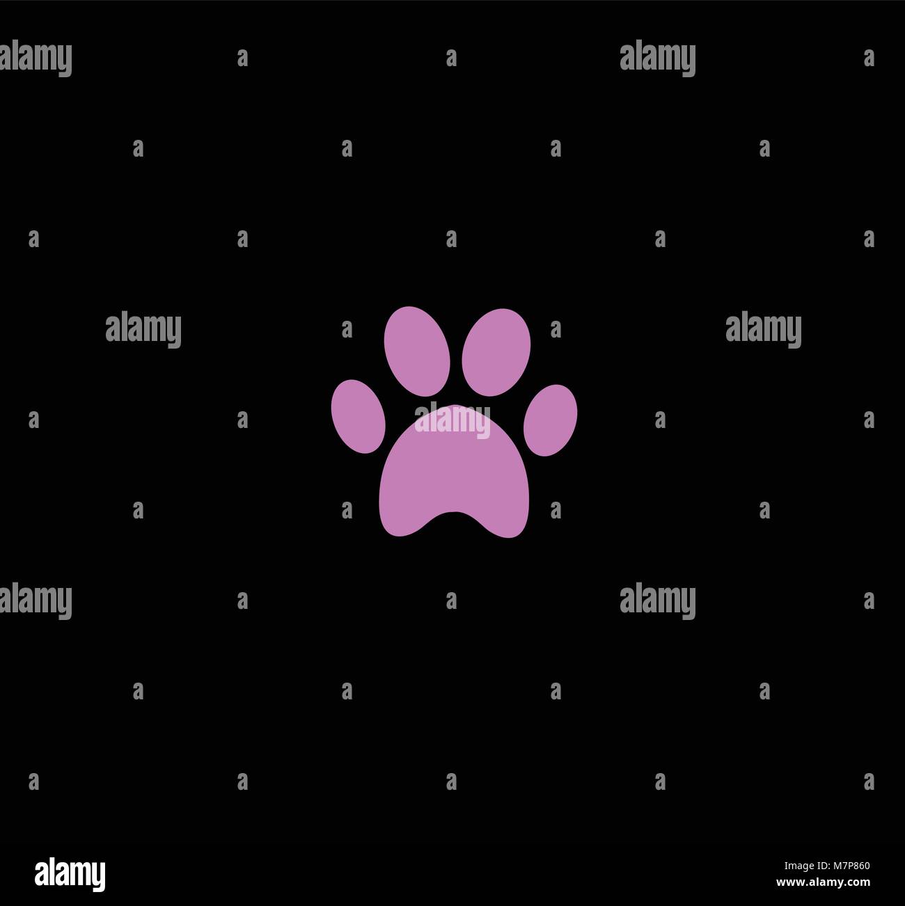 Purple Paw Print Clip Art