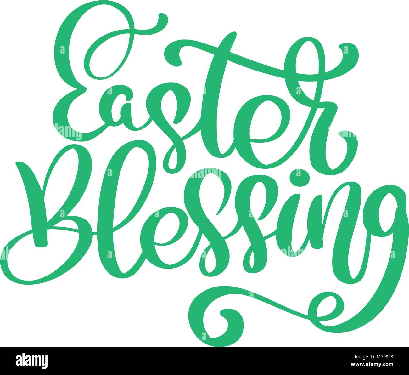 Easter holiday celebration. Easter Blessing handwriting lettering ...