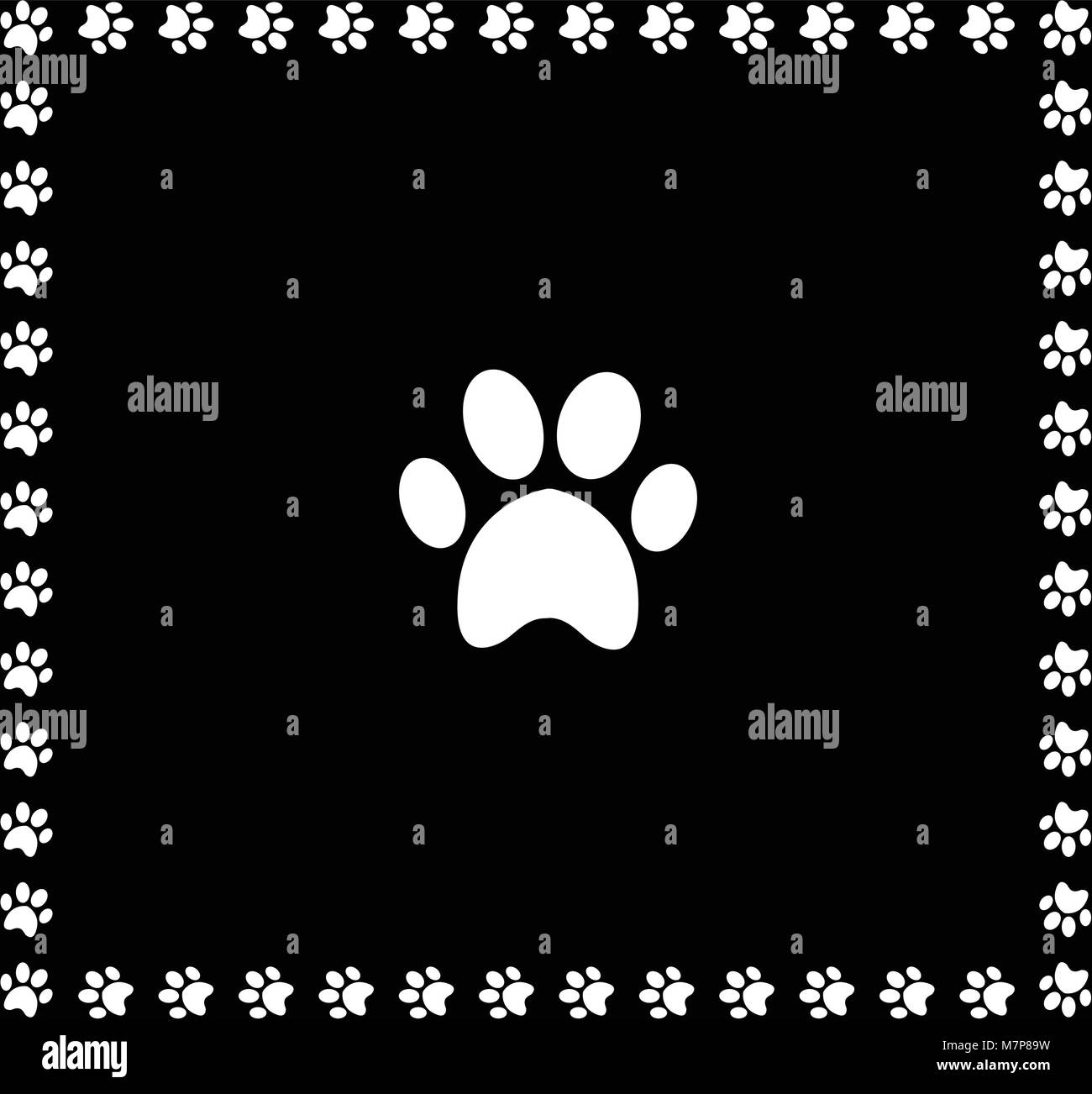 Dog Paw Print Clip Art Border