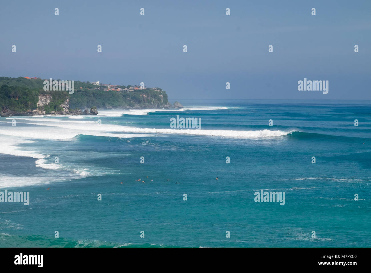 Beautiful line of waves setup in Bukit, Bali Indonesia Stock Photo - Alamy
