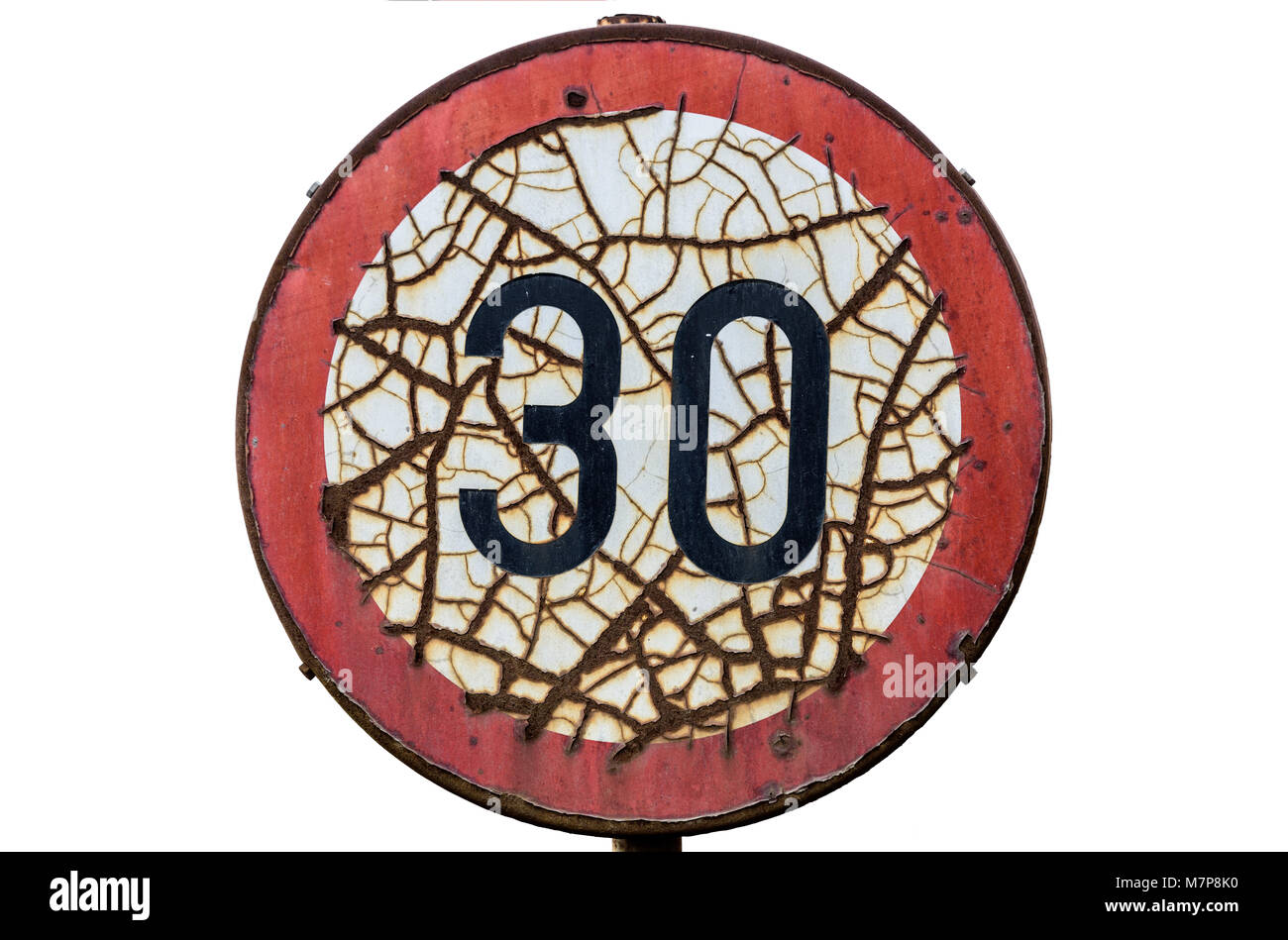 Old Rusty Road Sign Consumed by the Time. Traffic Sign Isolated on ...