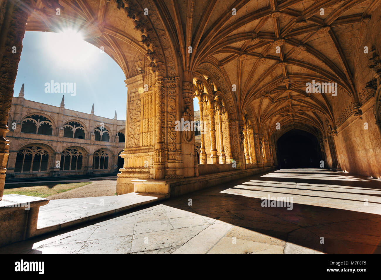 Architecture of Jeronimos Monastery in Lisbon, Portugal. Manueline ...