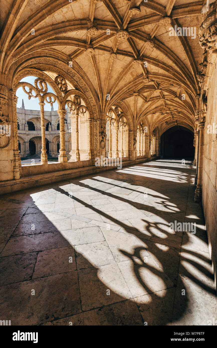 Architecture of Jeronimos Monastery in Lisbon, Portugal. Manueline ...