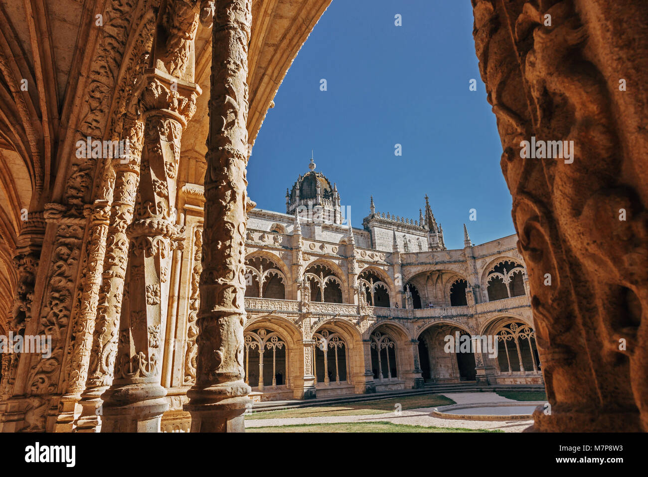 Architecture of Jeronimos Monastery in Lisbon, Portugal. Manueline ...