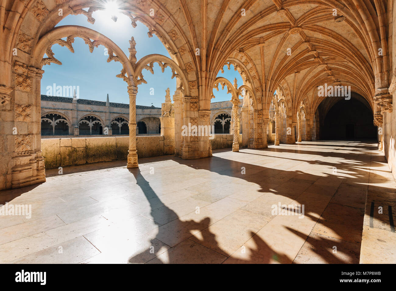 Architecture of Jeronimos Monastery in Lisbon, Portugal. Manueline ...