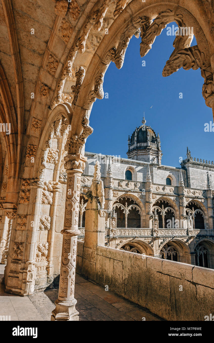 Architecture of Jeronimos Monastery in Lisbon, Portugal. Manueline ...
