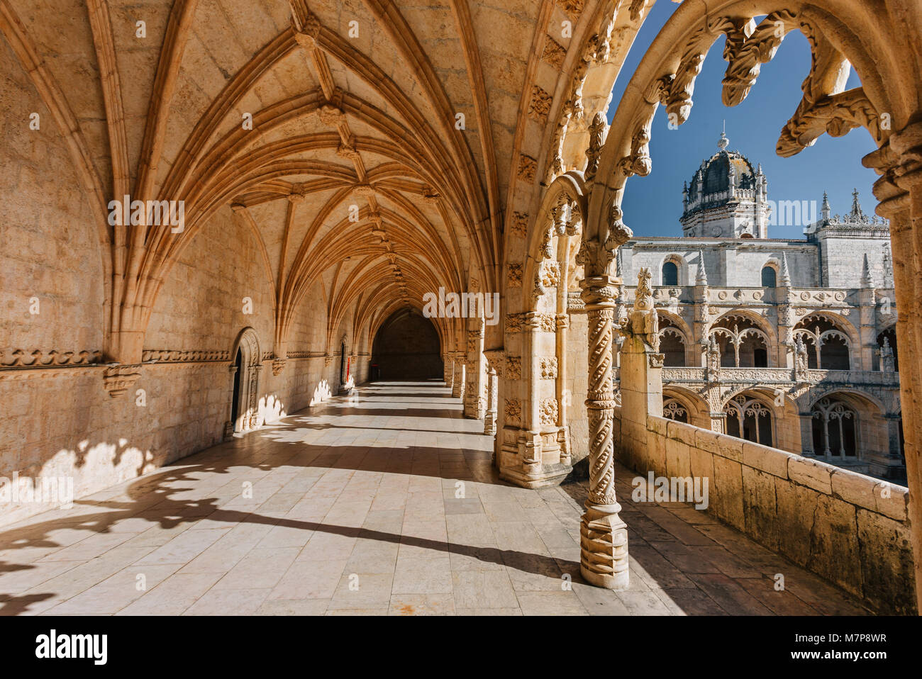 Architecture of Jeronimos Monastery in Lisbon, Portugal. Manueline ...