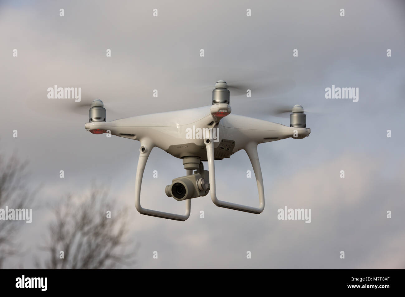 DJI Phantom 4 Pro drone flying Stock Photo - Alamy