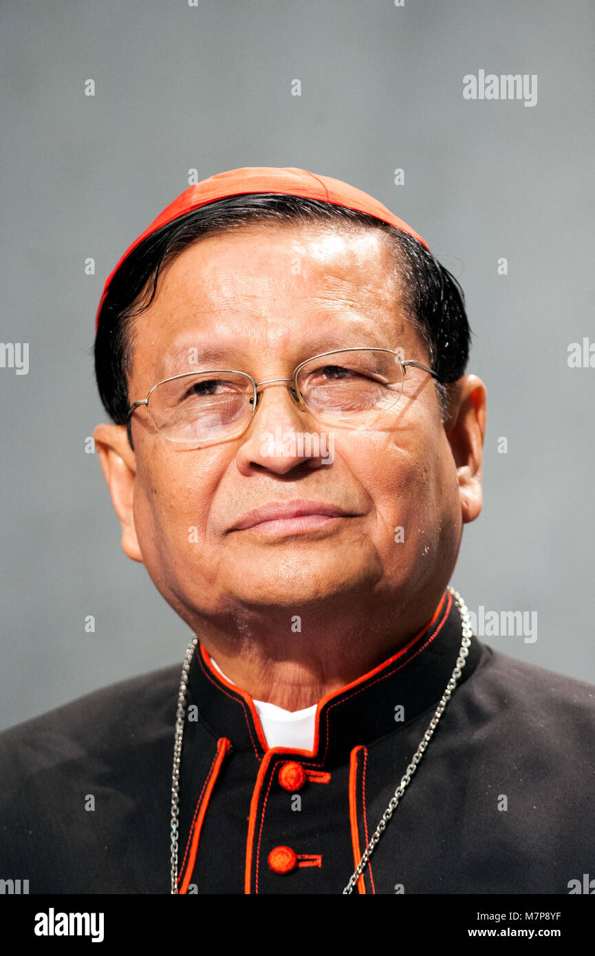 Cardinal Charles Bo, Archbishop of Yangon, Myanmar, attends the press ...