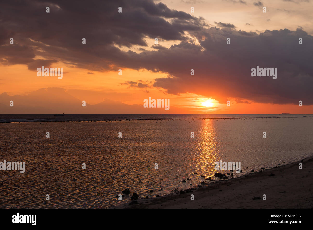 Beautiful sunset colours in Gili, Lombok Indonesia Stock Photo - Alamy