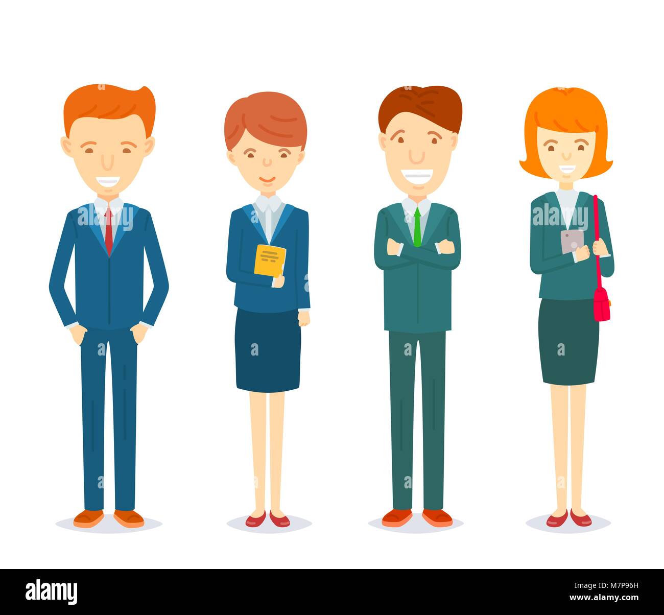 Set of Businessmen and businesswomen character in formal suits ...