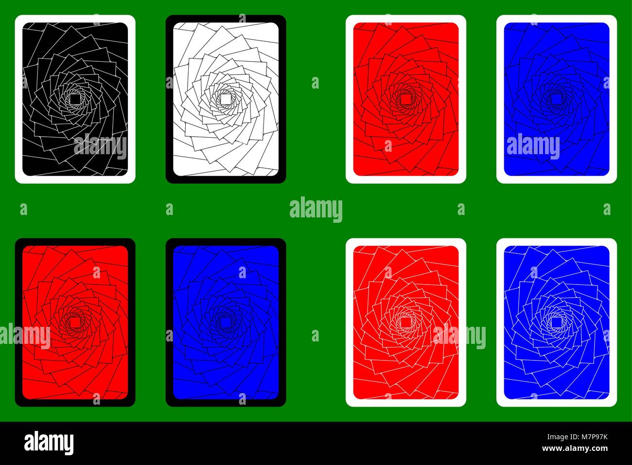 Playing Card Back Designs - square pattern, vector set Stock Vector ...