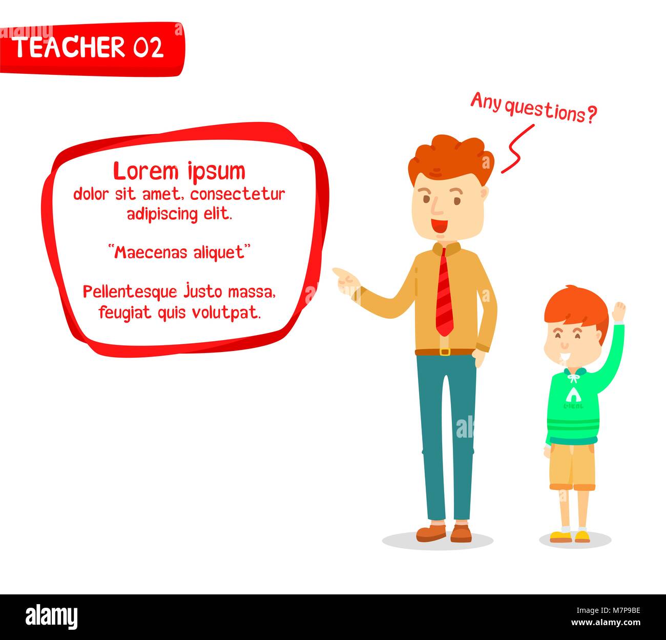 Male teacher teaching student with modern text box, Young men teacher ...
