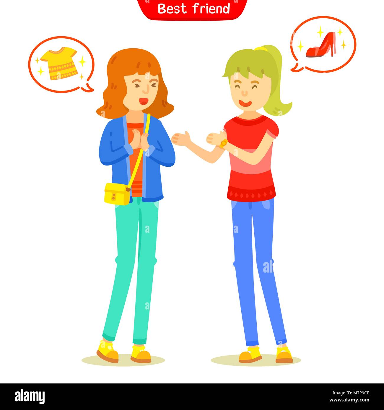 Teen friends talking school Stock Vector Images - Alamy
