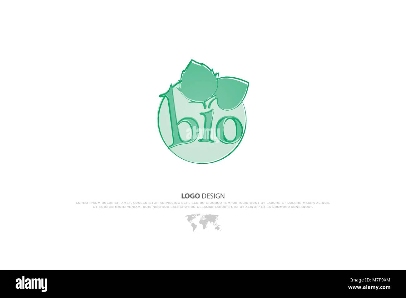 isolated label with green leafs. vector, organic food logo design ...