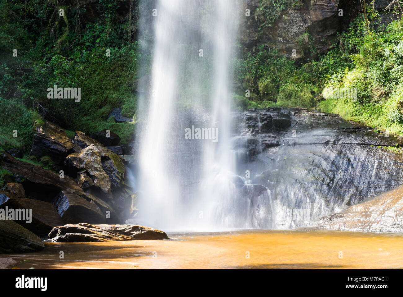 Beautiful empty waterfall close to Ibitipoca, MG, Brazil Stock Photo ...