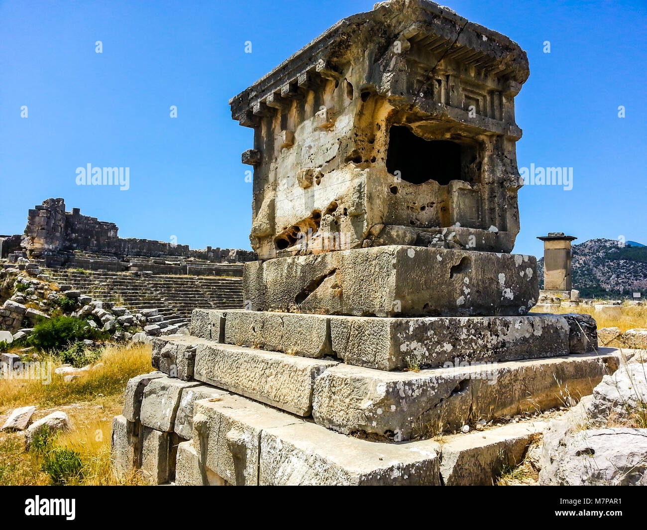 ruins of ancient roman theater of xanthos in turkey Stock Photo - Alamy