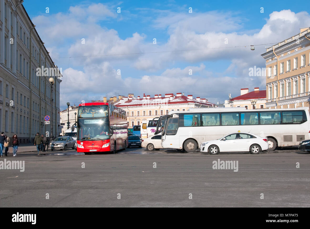 Excursion buses and Hop On Hop Off City Tour Bus near The Palace Square ...
