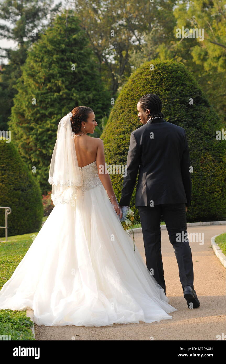 Interracial wedding, Lyon, France Stock Photo - Alamy