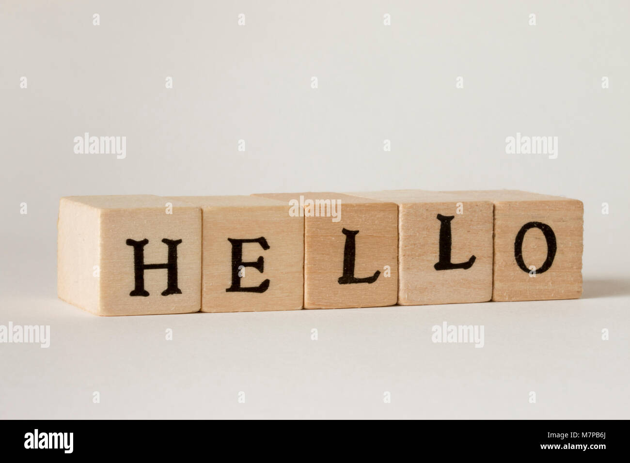 the word of HELLO on building blocks concept Stock Photo - Alamy