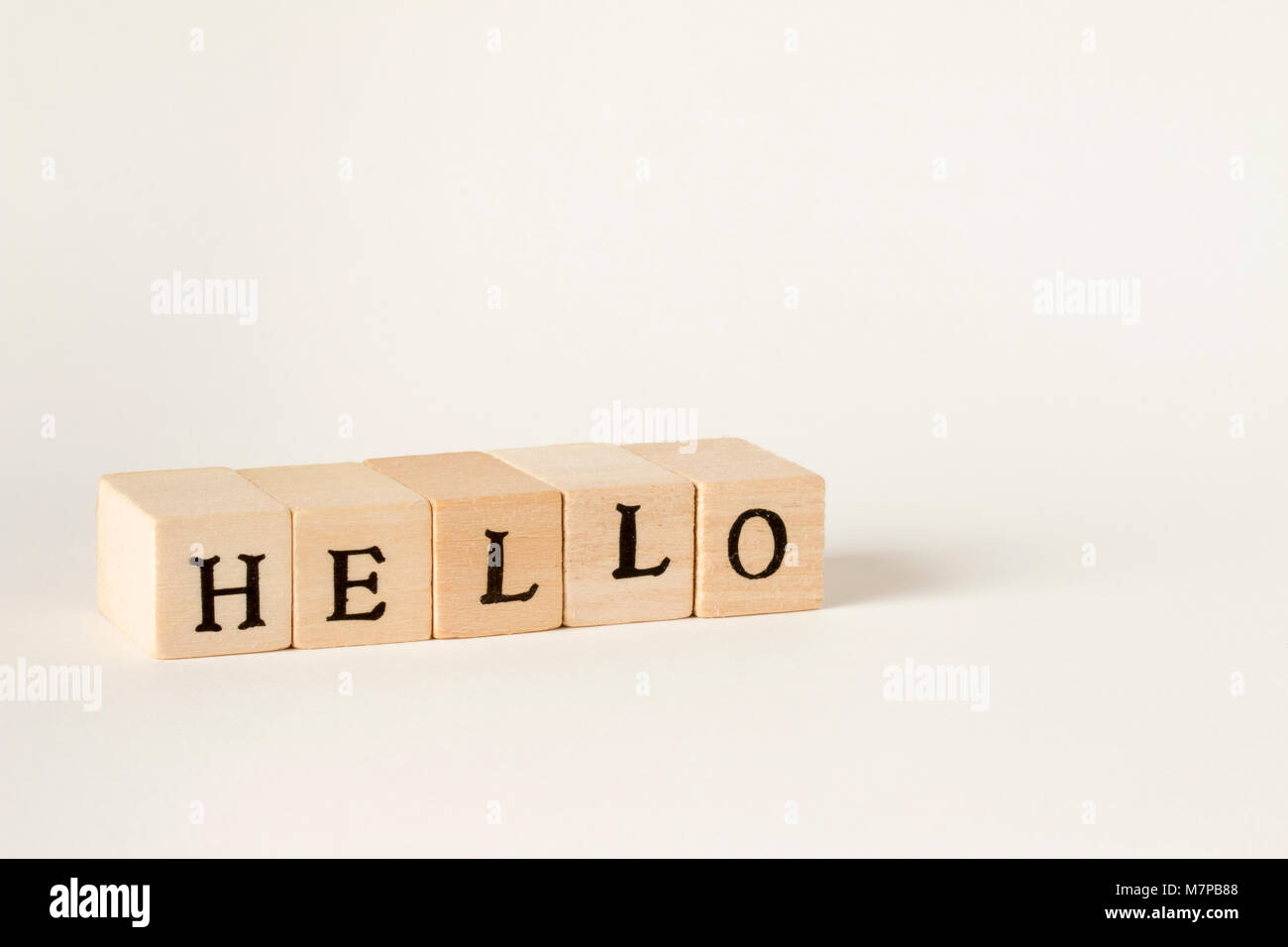 the word of HELLO on building blocks concept Stock Photo - Alamy