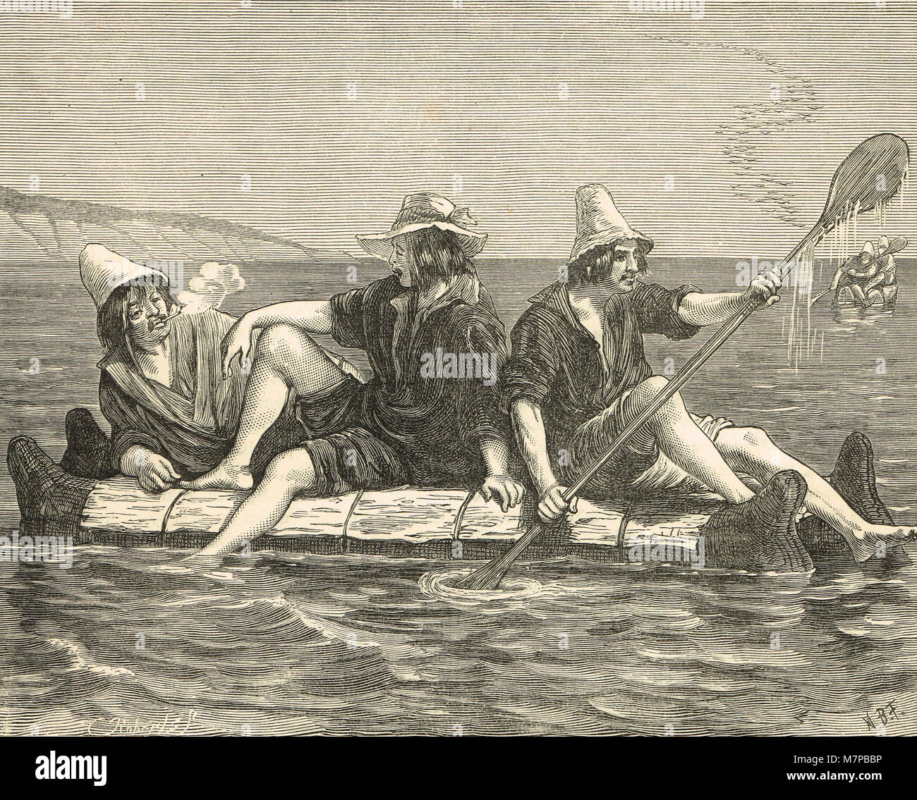 Balsas, or Boat of Skins, used by Natives on the American Coast Stock ...