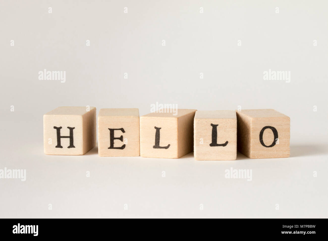 the word of HELLO on building blocks concept Stock Photo - Alamy