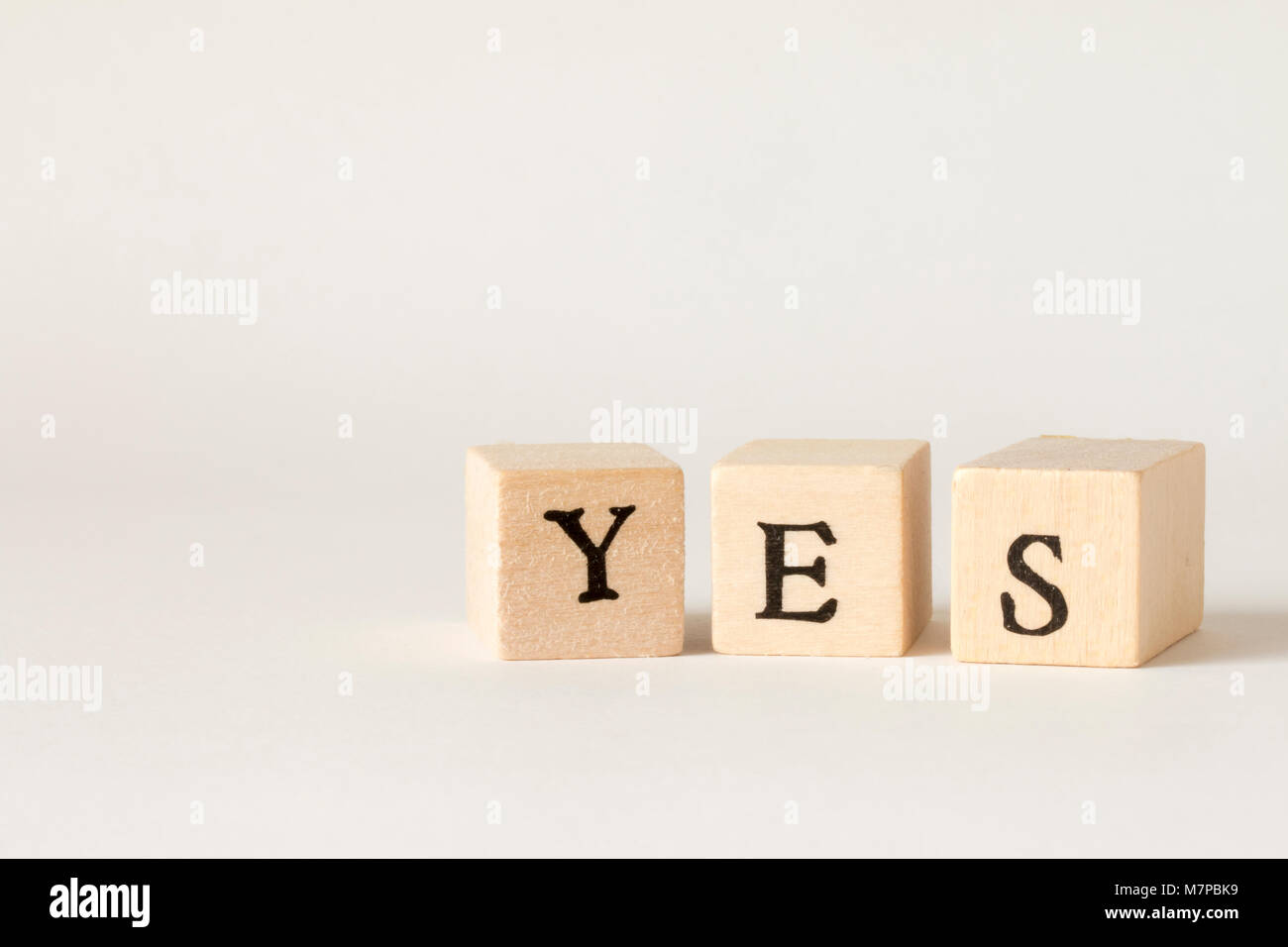 Word yes written with wooden blocks hi-res stock photography and images ...