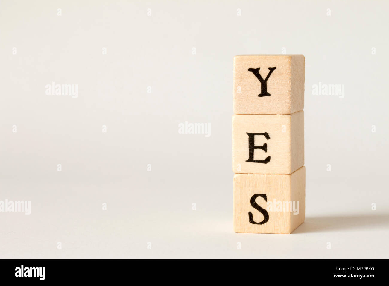 Word yes written with wooden blocks hi-res stock photography and images ...