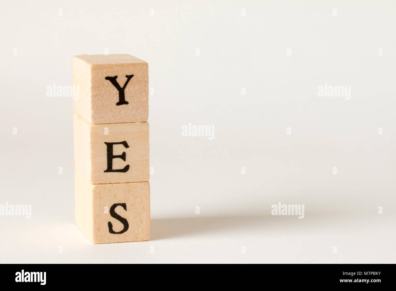 Word yes written with wooden blocks hi-res stock photography and images ...