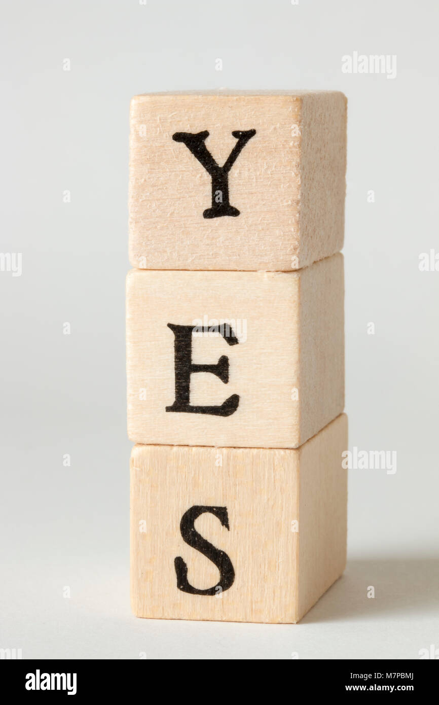Word yes written with wooden blocks hi-res stock photography and images ...