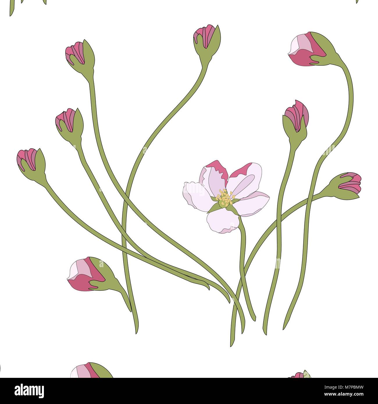 Cherry blossoms in tree Stock Vector Images - Alamy