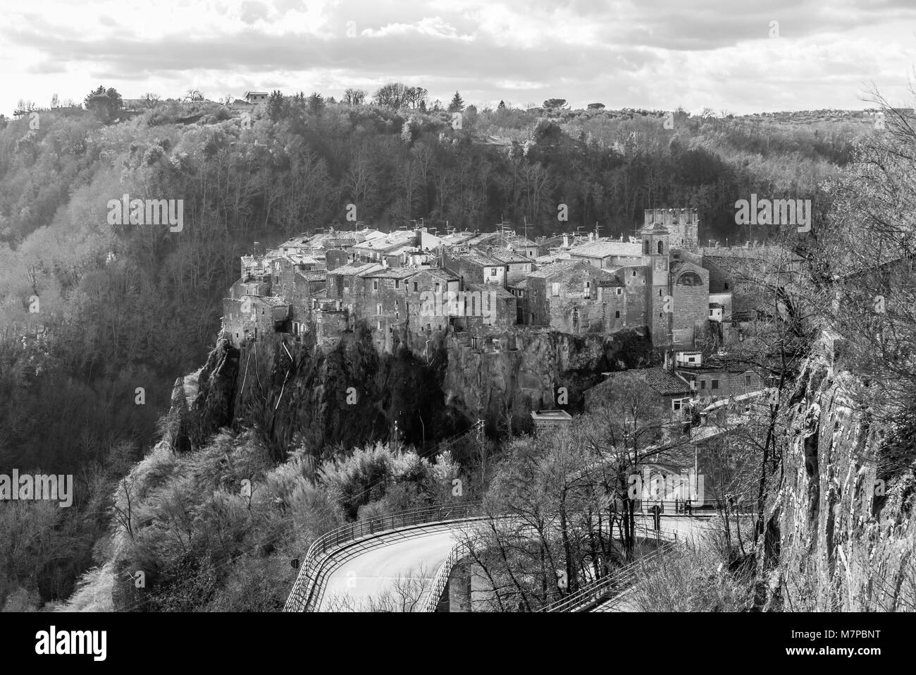 Calcata (Viterbo, Italy) - The old town of Calcata, perched on a ...
