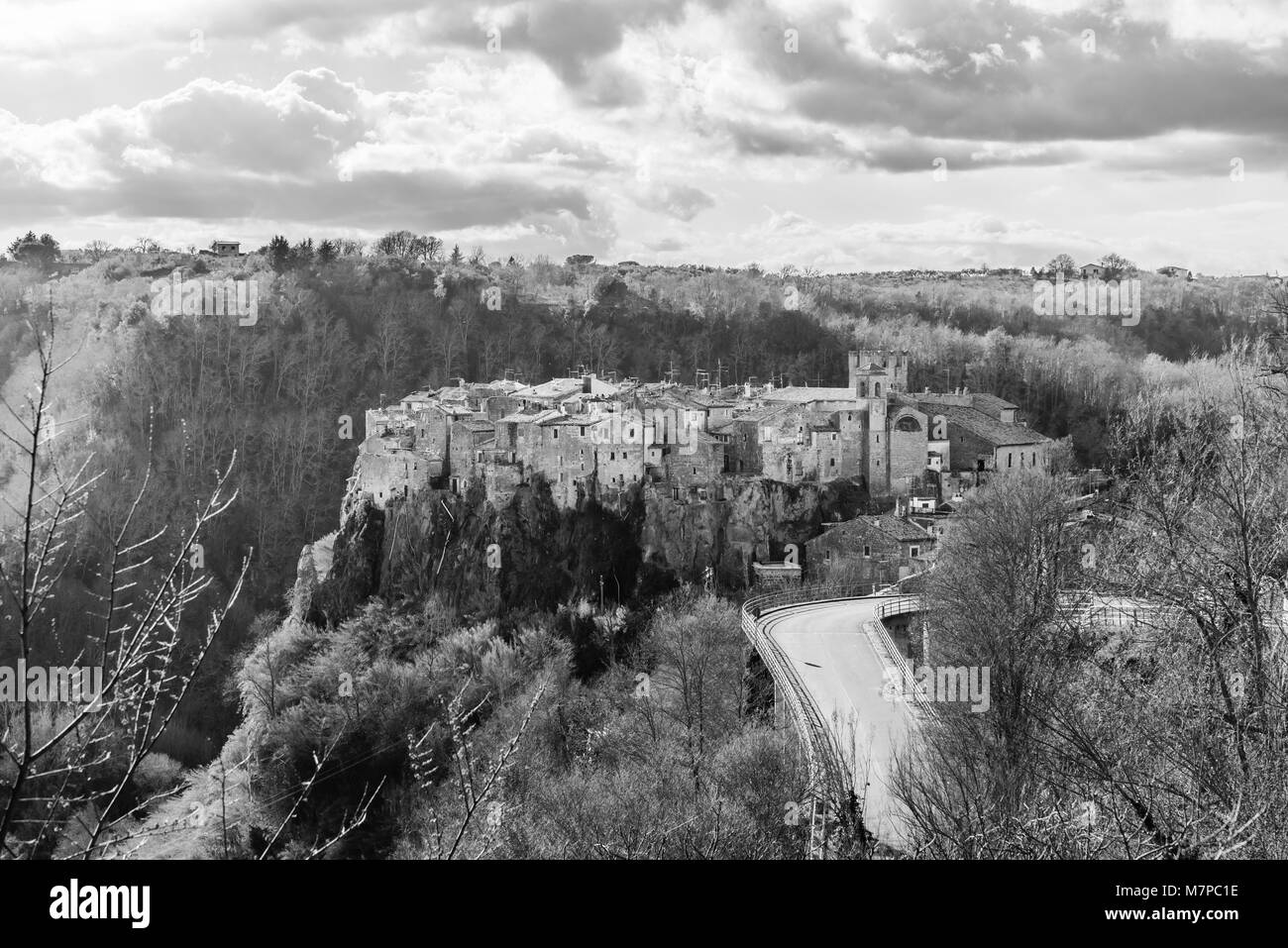 Calcata (Viterbo, Italy) - The old town of Calcata, perched on a ...