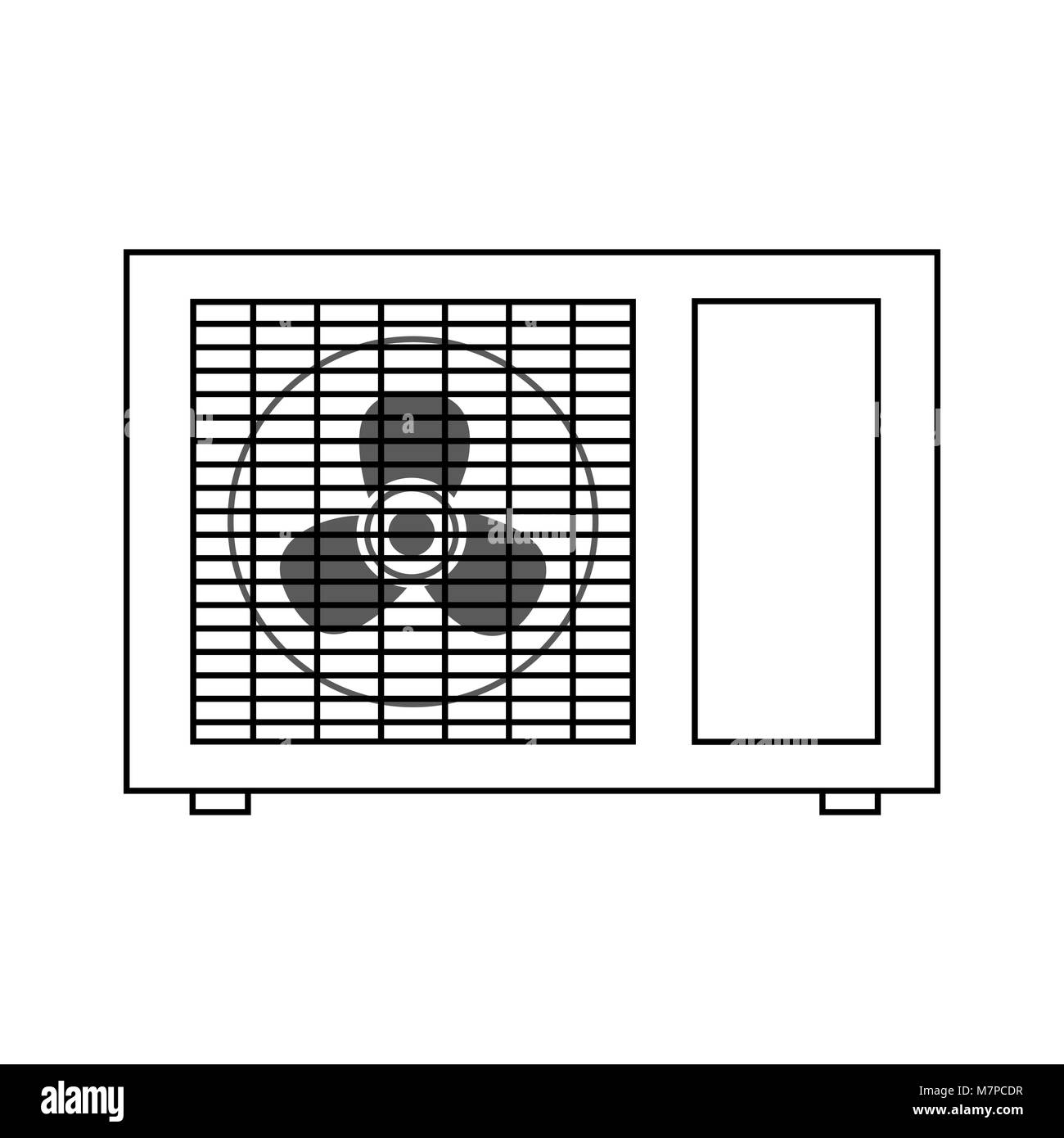 Outdoor outlined vector Air conditioner on white background Stock ...